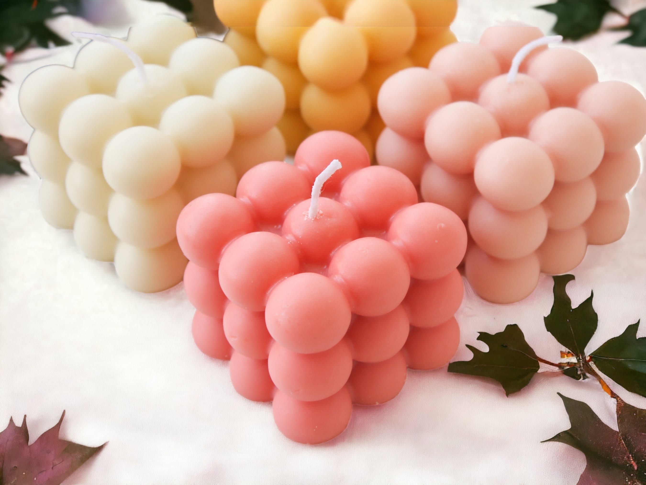 Beeswax Candle, Luxury Bubble Cube Candle Home Decor Candles Wedding ...