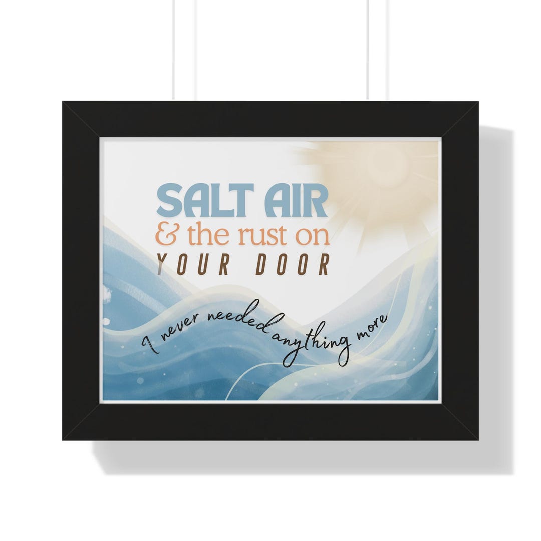 Taylor Swift Salt Air August Swiftie Lyrics Wall Art, Framed Horizontal ...
