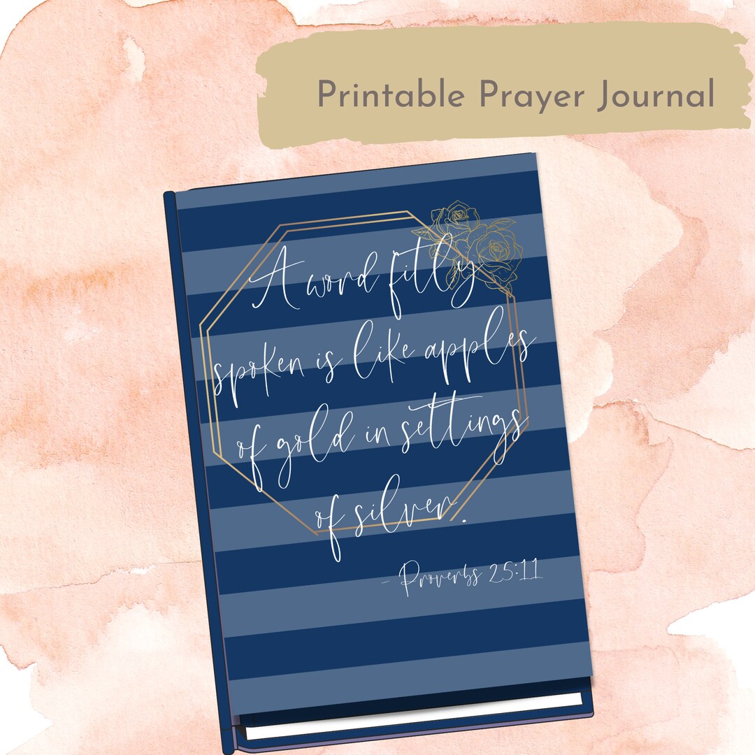 Fitly Spoken Prayer Journal Navy Etsy