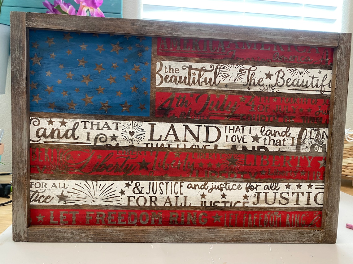 Double Sided American Flag Decor - Etsy