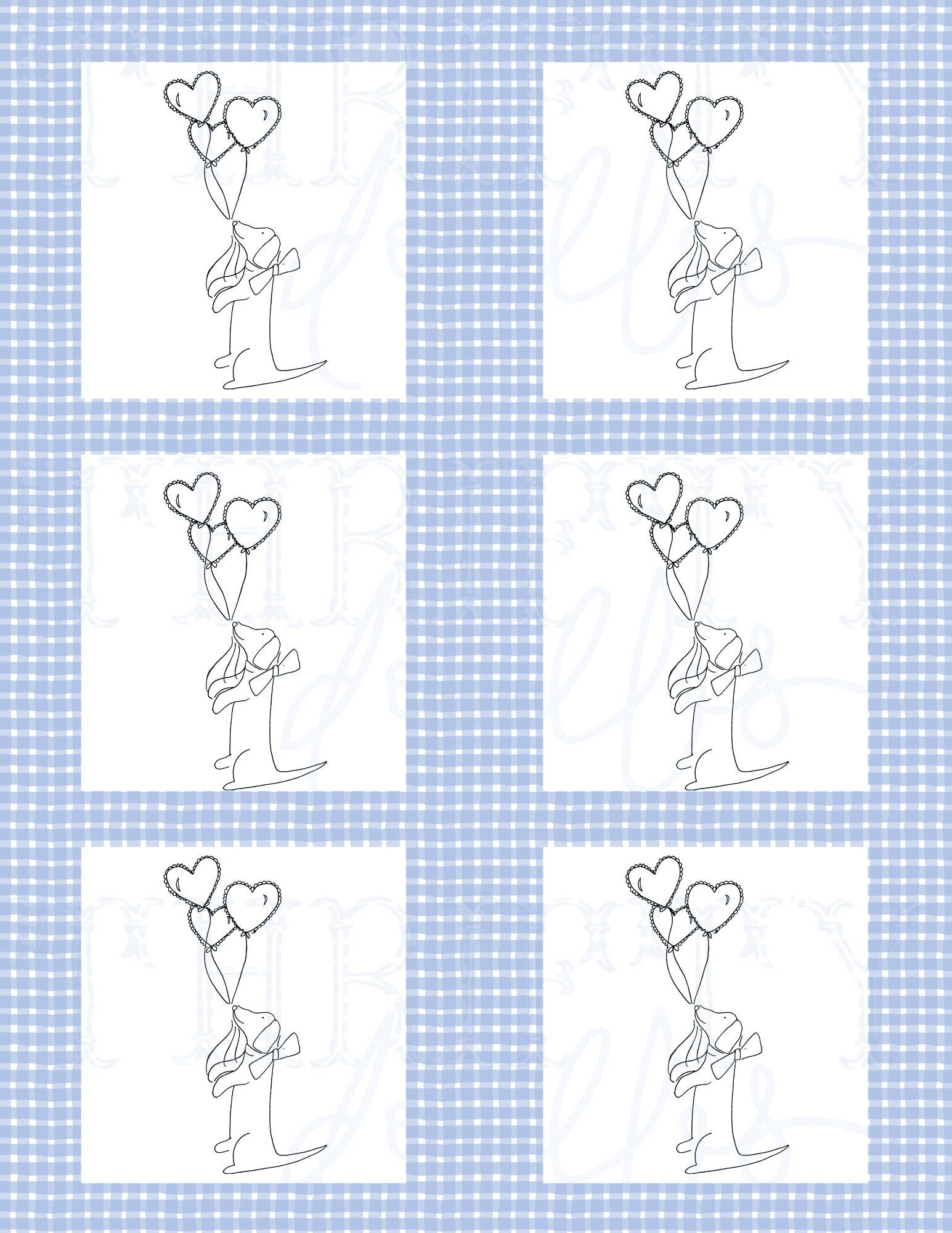 Printable Valentine's Day Cards, Coloring Page Puppy Love Balloons - Etsy