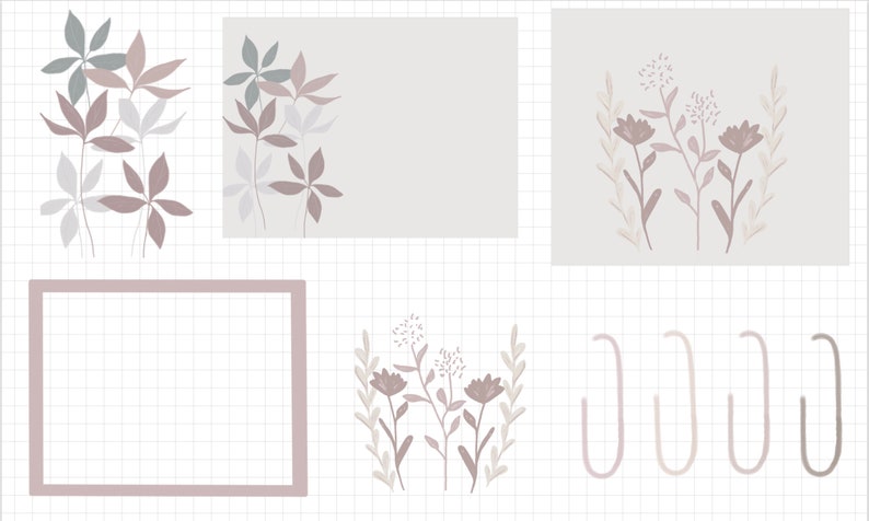 28 Neutral Color Stickers/elements in a Zip File for Goodnotes and ...