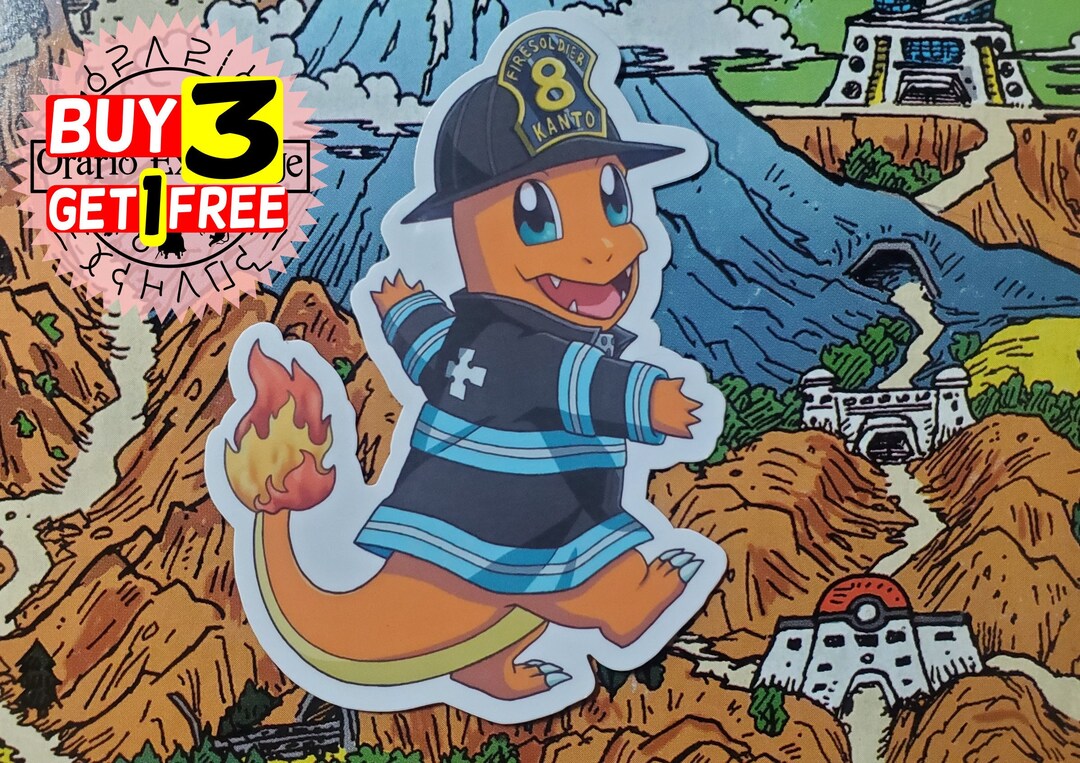 Firefighter Charmander F Force Anime X Poke Sticker - Etsy