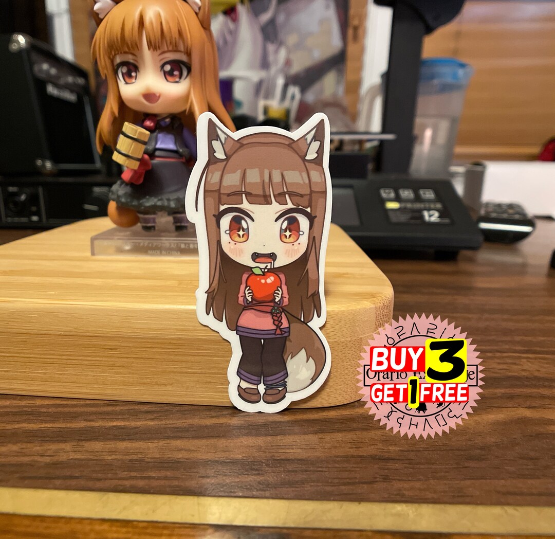 Wolf Girl Holo Anime Sticker - Etsy