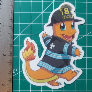 Firefighter Charmander (F Force Anime X Poke) Sticker - Etsy