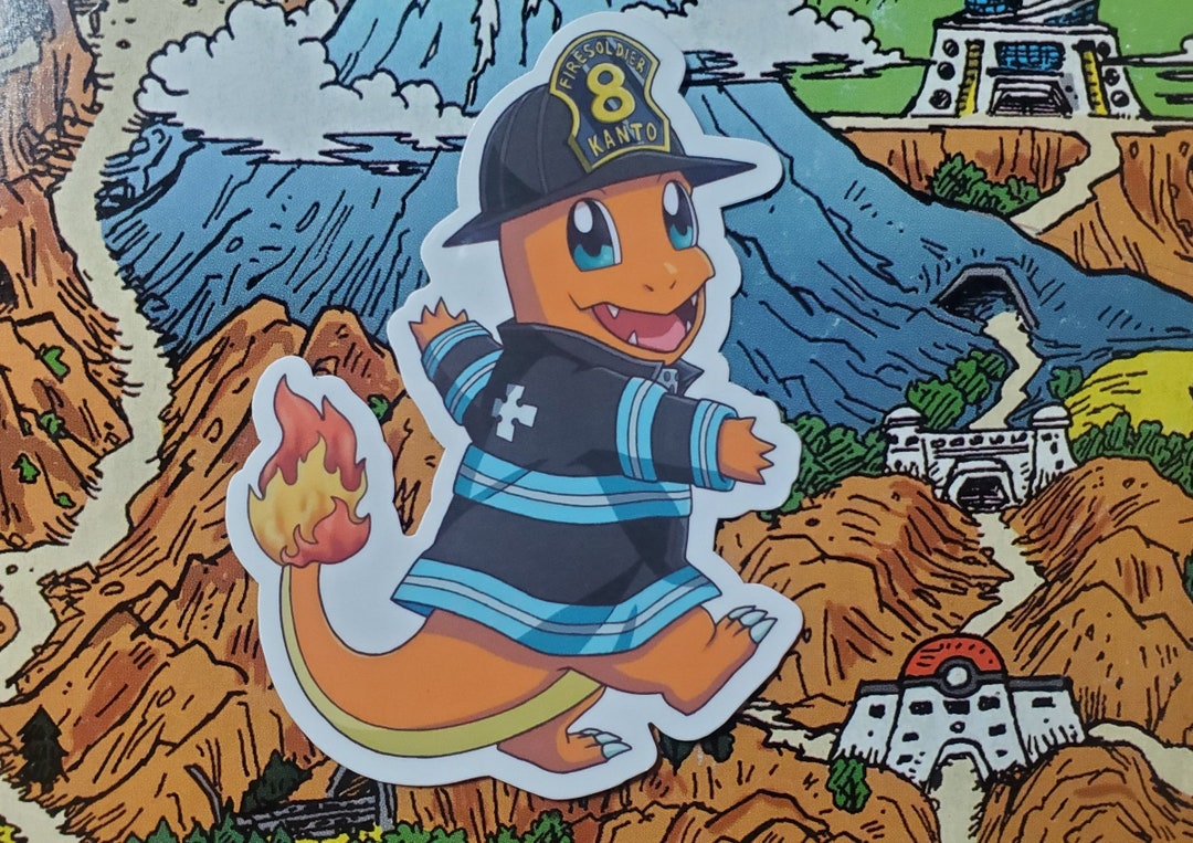 Firefighter Charmander (F Force Anime X Poke) Sticker - Etsy