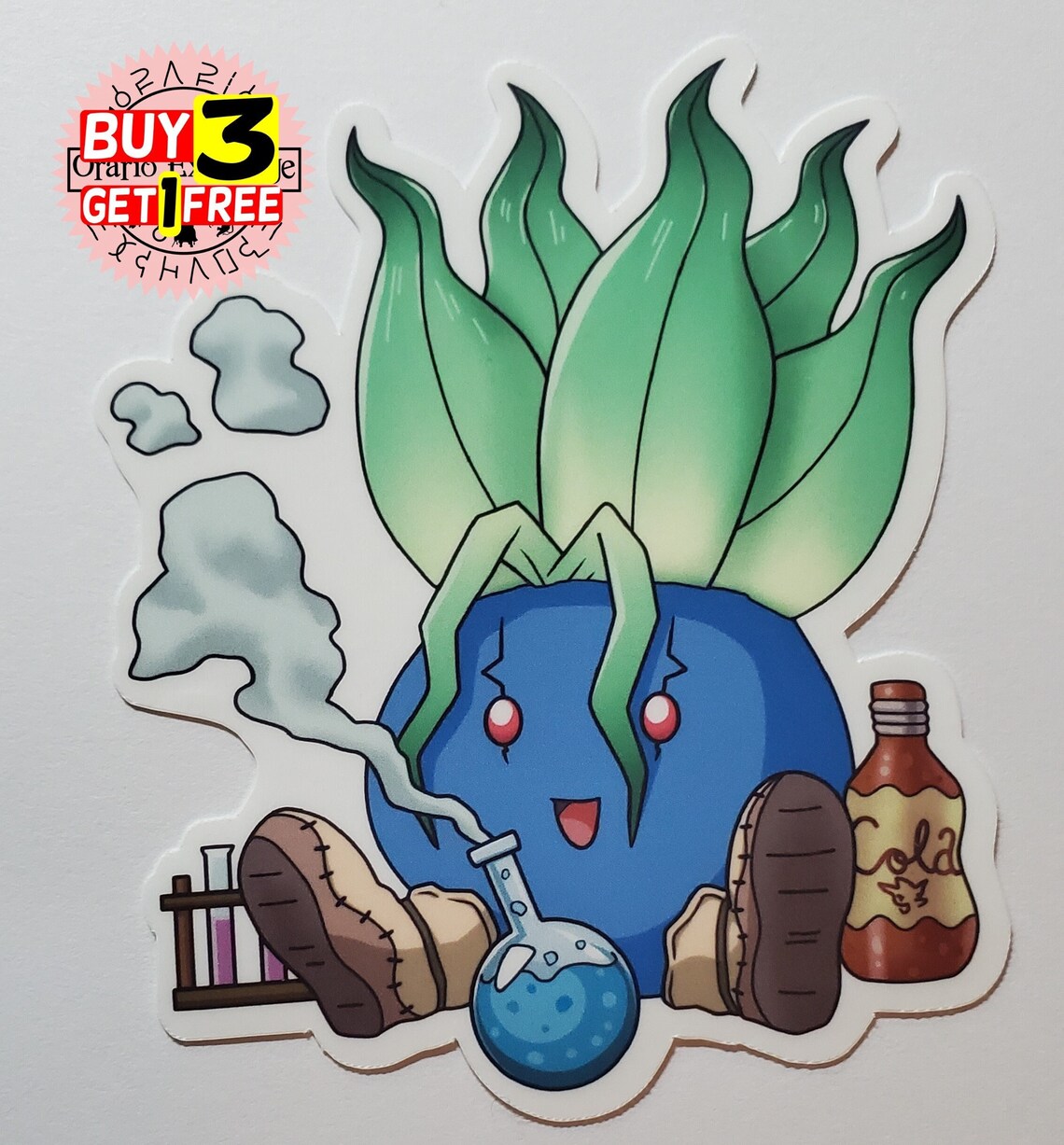 Oddish science Anime X Poke Sticker - Etsy