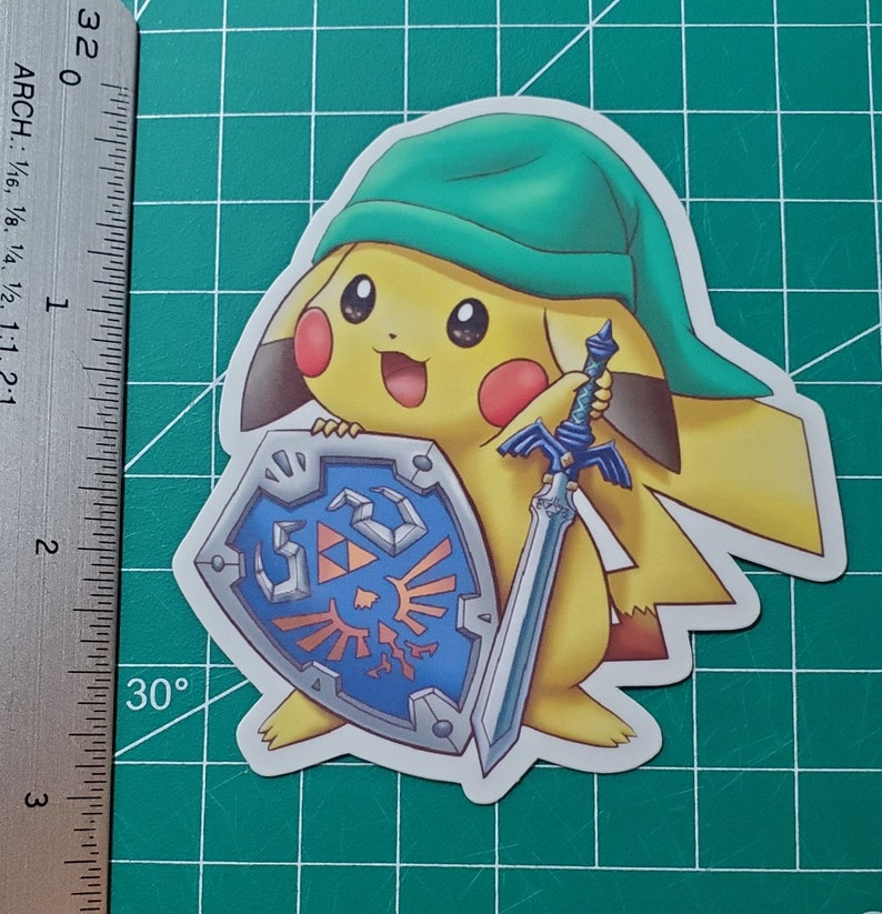 Pikachu Link Outfit Poke Zelda Sticker - Etsy