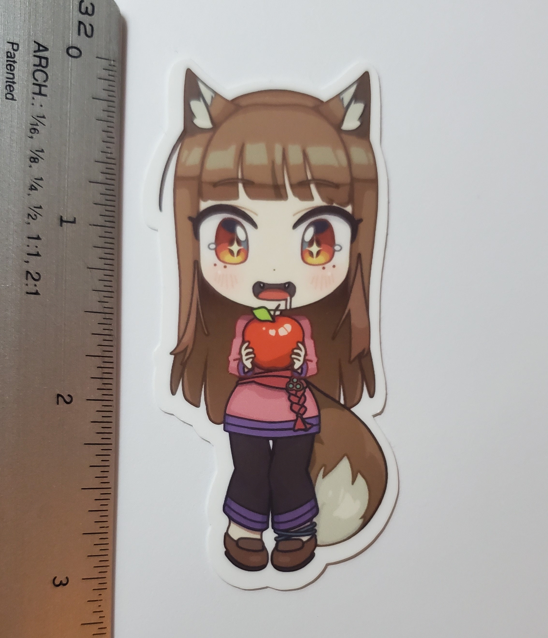 Wolf Girl Holo Anime Sticker - Etsy