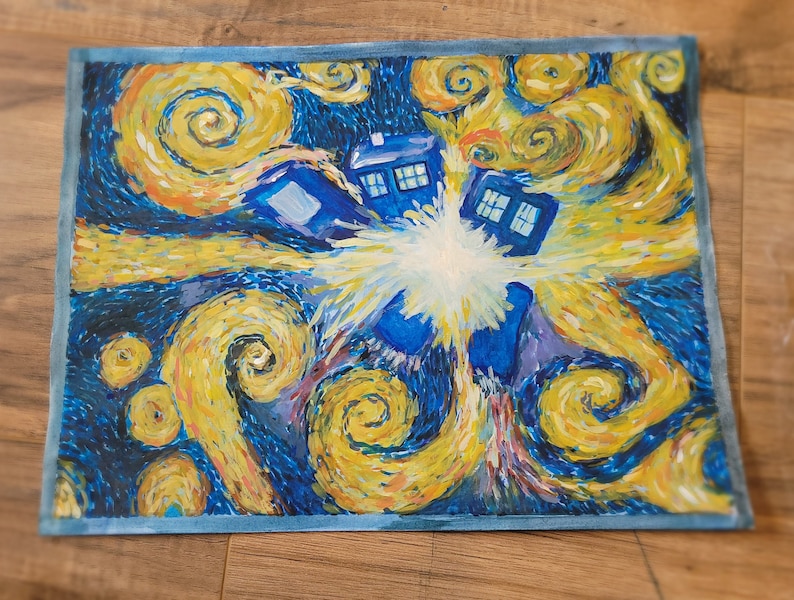 Painting of Doctor Who's Exploding Tardis - Etsy