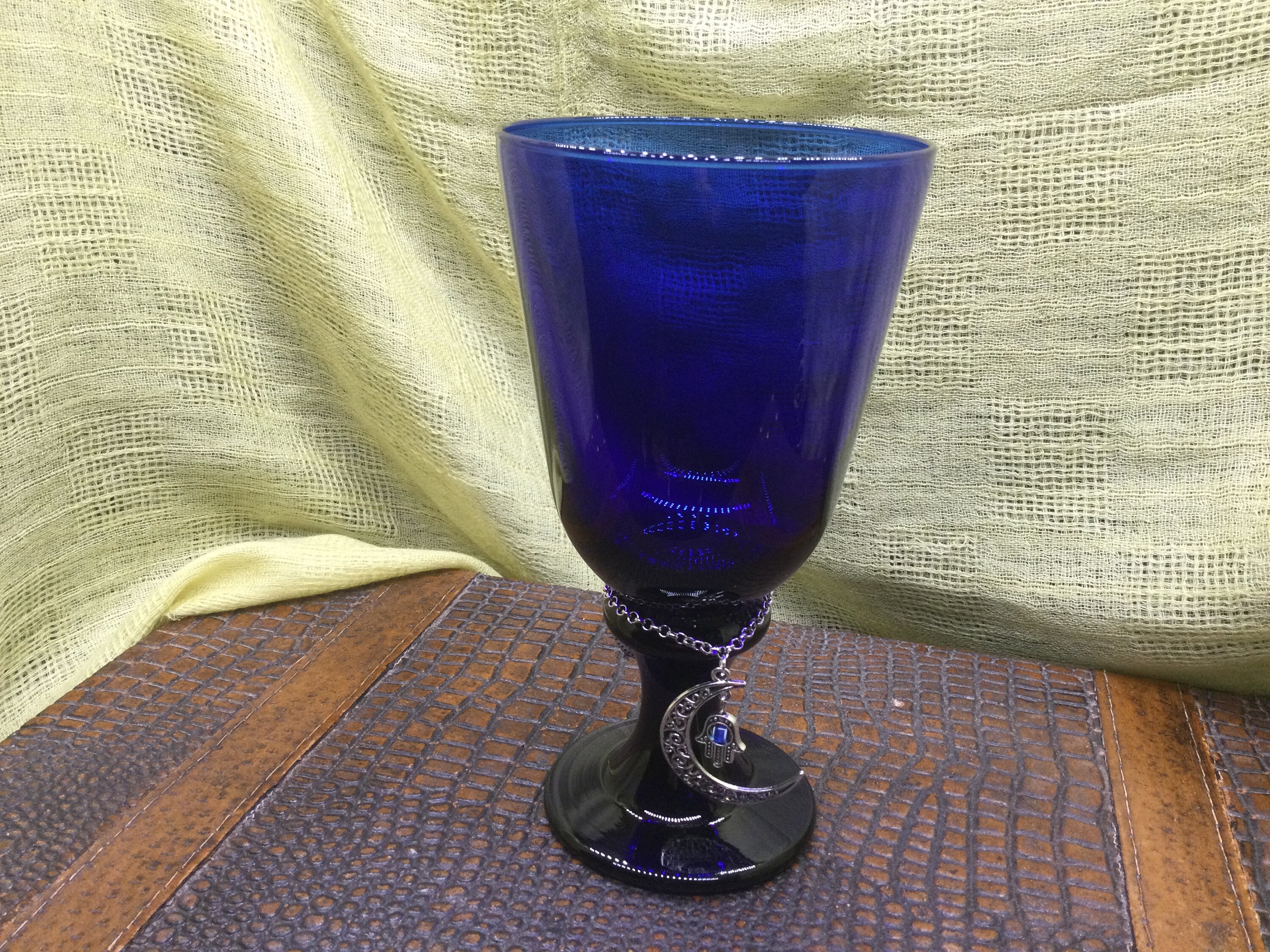 Cobalt Blue Wine Glass, Cobalt Blue Chalice, Ritual Chalice, Witch ...