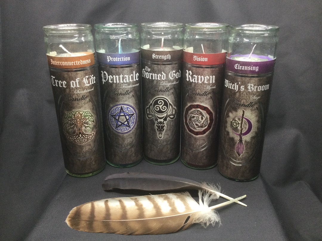 Ritual Candle, Wiccan Candles, Meditation Candle, Raven, Witches Broom ...