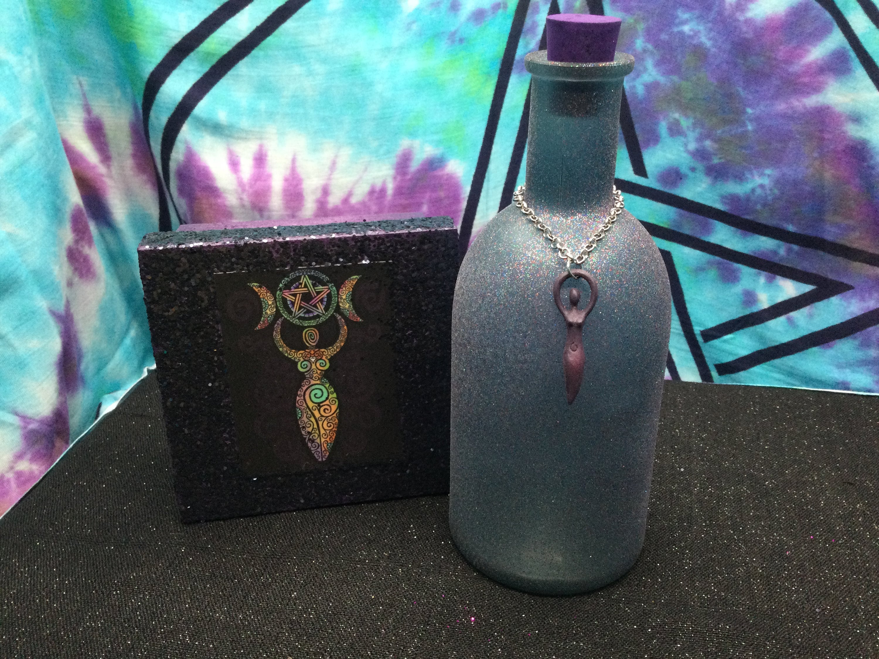 Goddess Potion Bottle, Witches Potion Bottle, Sea Witch Decor, Frosted ...