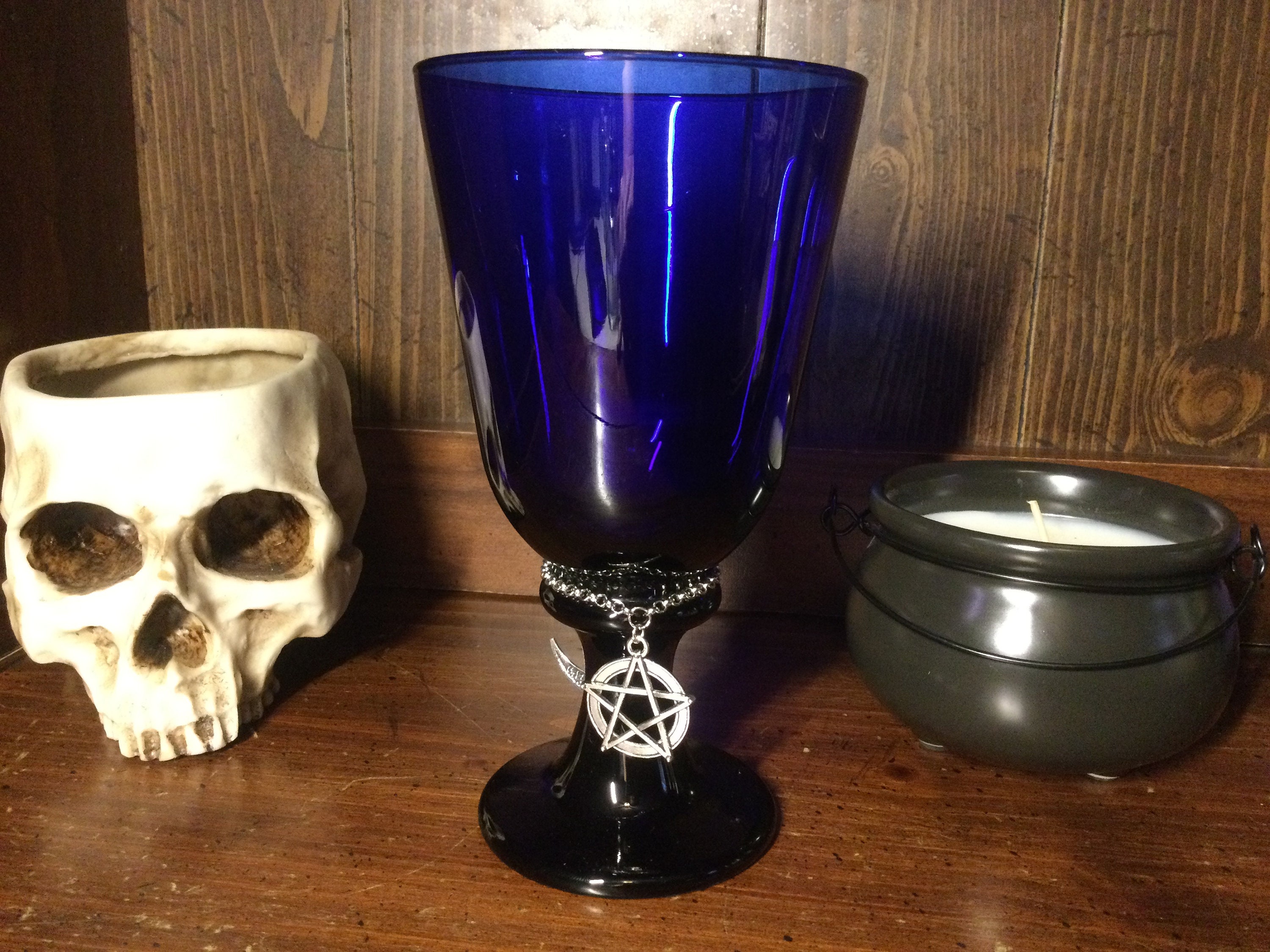 Cobalt Blue Wine Glass, Cobalt Blue Chalice, Ritual Chalice, Witch ...