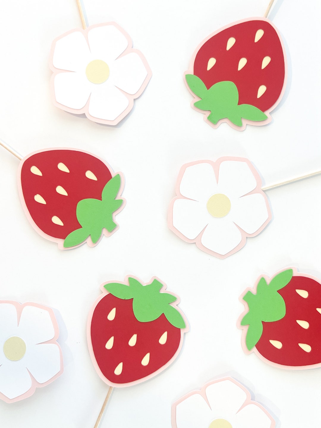 Strawberry, Berry First Birthday Cupcake Toppers, Strawberry Birthday ...