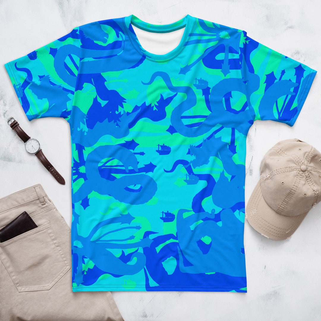 Sea Monster Camo T-shirt - Etsy