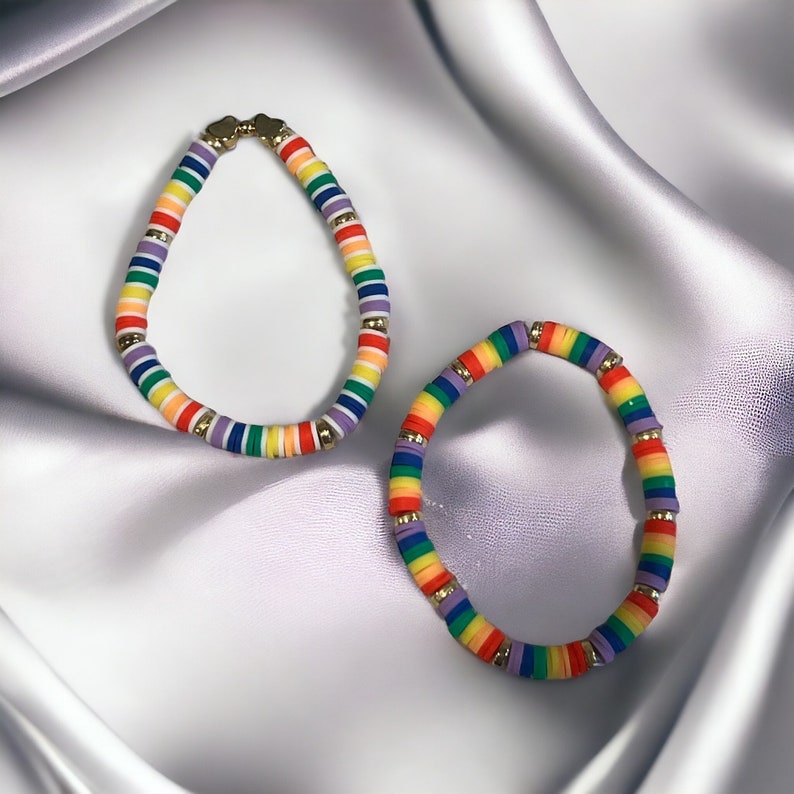Pride Beaded Bracelet, Rainbow Bracelet, Pride Jewelry, LGBTQ Bracelet, Colorful Rainbow ...