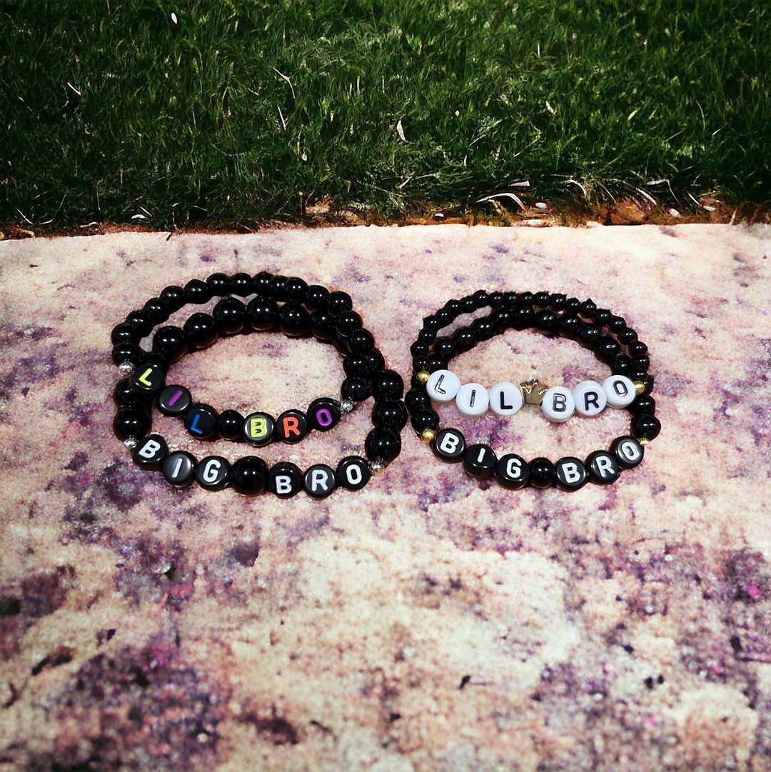 Big Bro Lil Bro Bracelet Gift Set, Big Brother, Lil Brother Beaded ...