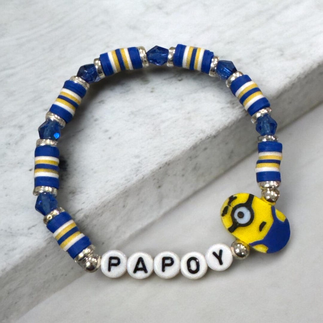 Papoy Minions Inspired Beaded Bracelet, Despicable Me Minions Papoy ...