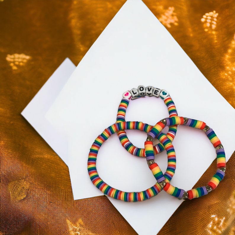 Pride Beaded Bracelet, Rainbow Bracelet, Pride Jewelry, LGBTQ Bracelet, Colorful Rainbow ...