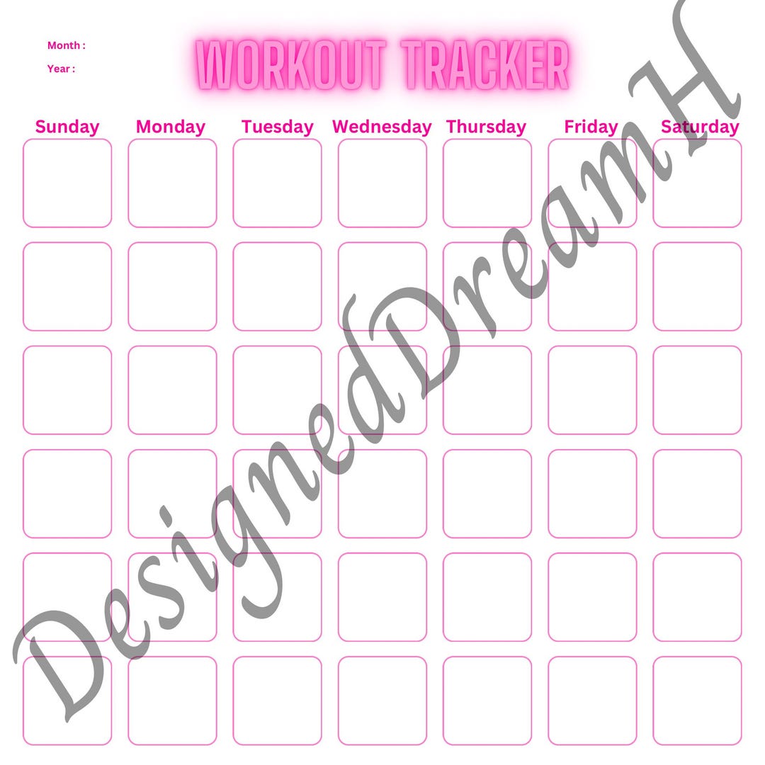 Workout Tracker Worksheet - Etsy