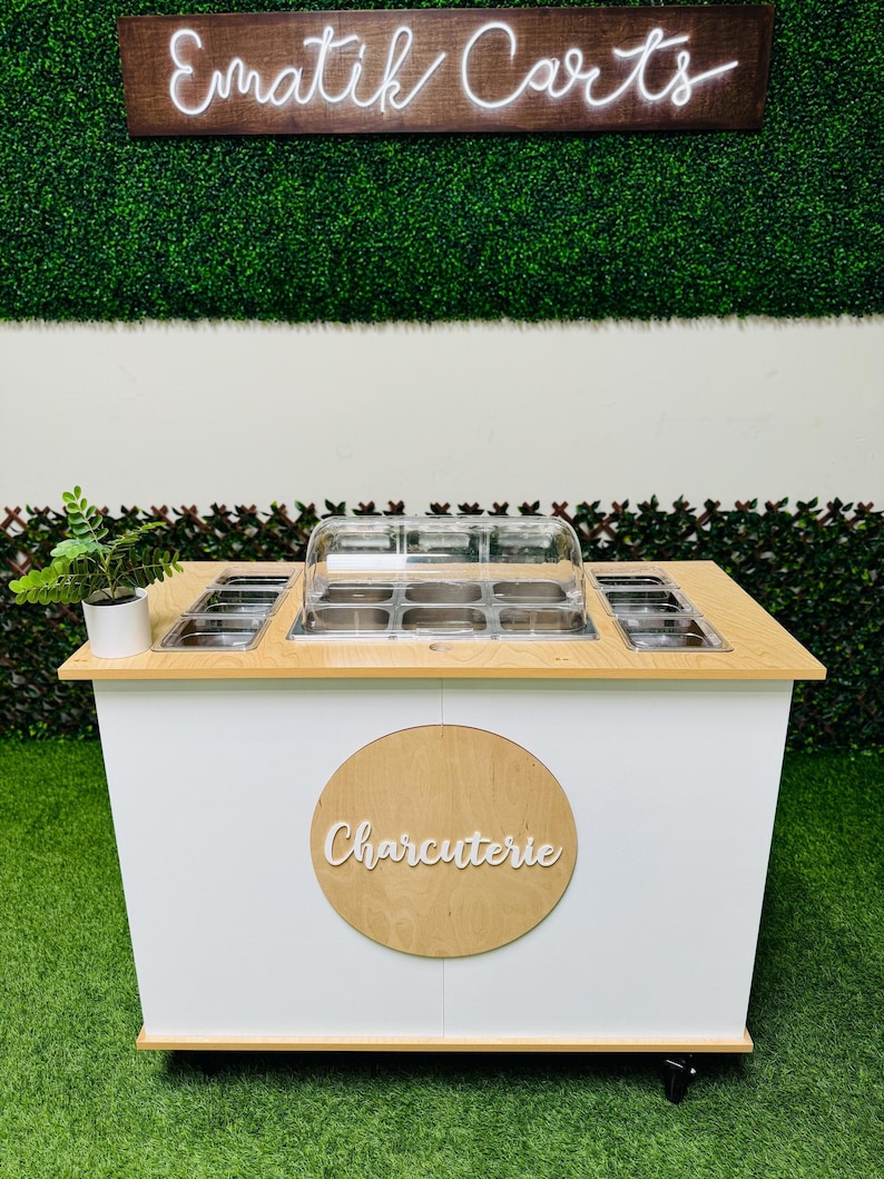Ematik Charcuterie Cart Mobile Foldable Snack Bar Catering Display ...