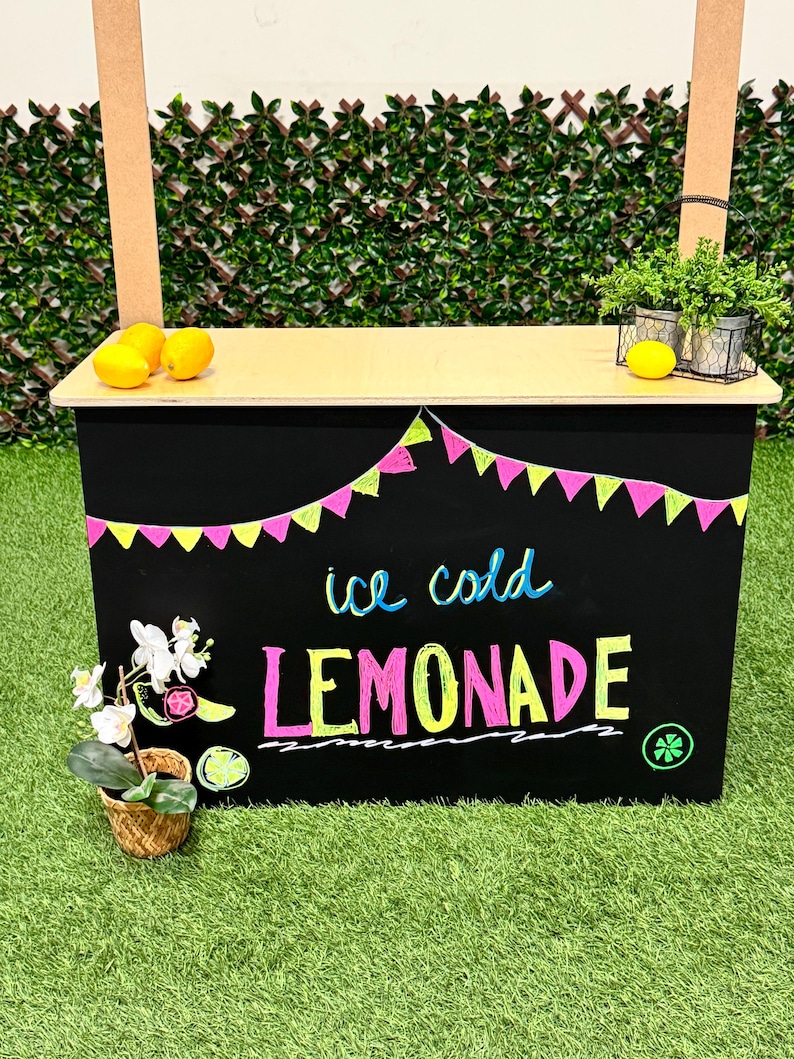 Lemonade Stand for Kids Chalk Foldable Kiosk Girl Scout Cookies Cart - Etsy