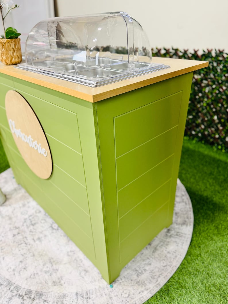 Ematik Foldable 4ft Charcuterie Catering Shiplap Table Collapsible Cart ...