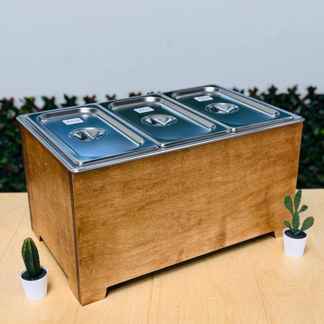 Wooden Chafer Holder Wood Chaffing Dish Warmer Chafing Full Size ...