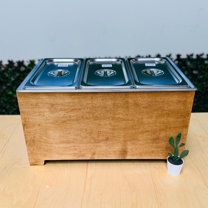 Wooden Chafer Holder Wood Chaffing Dish Warmer Chafing Full Size ...