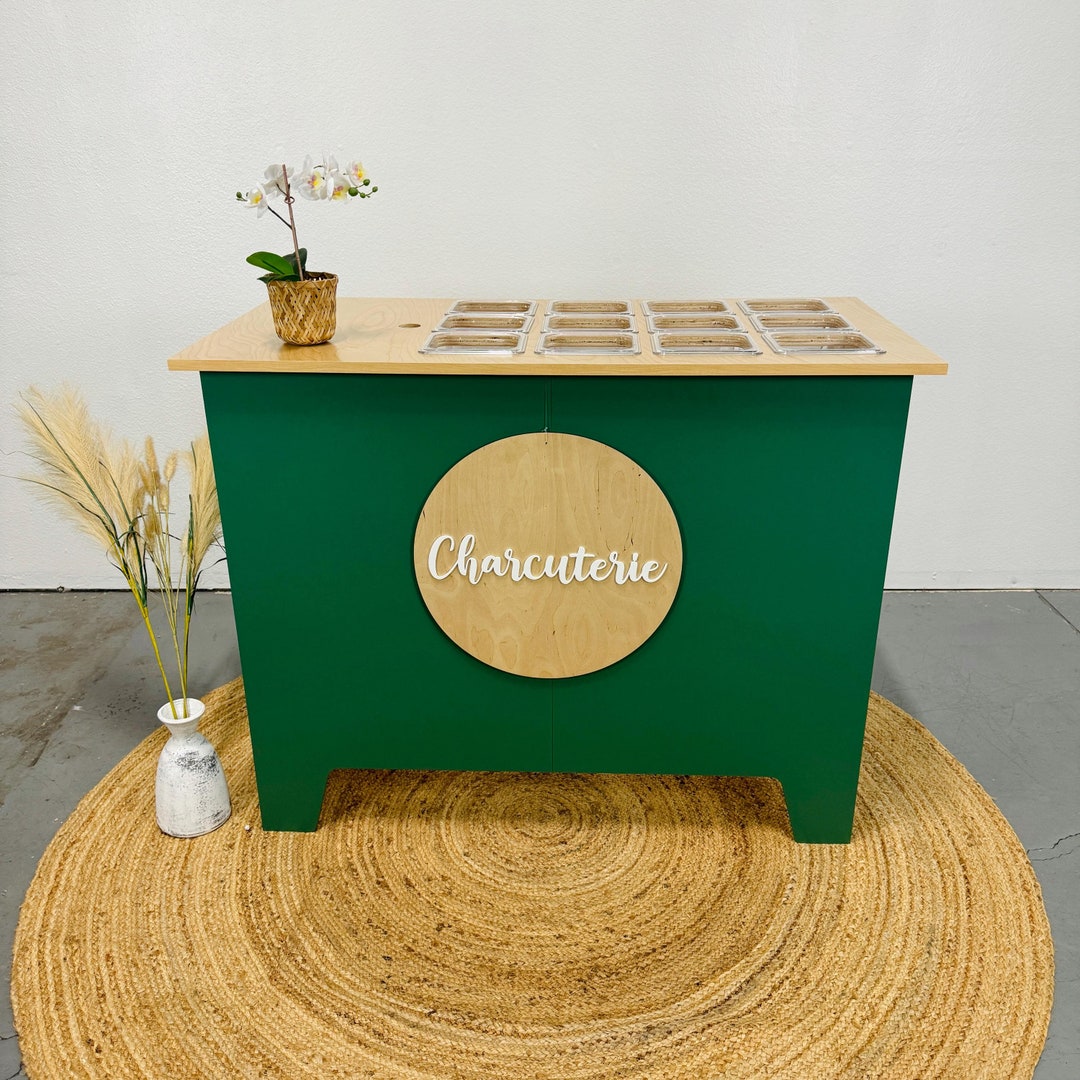 Foldable 4ft Charcuterie Table Catering Snack Bar Collapsible Wooden ...