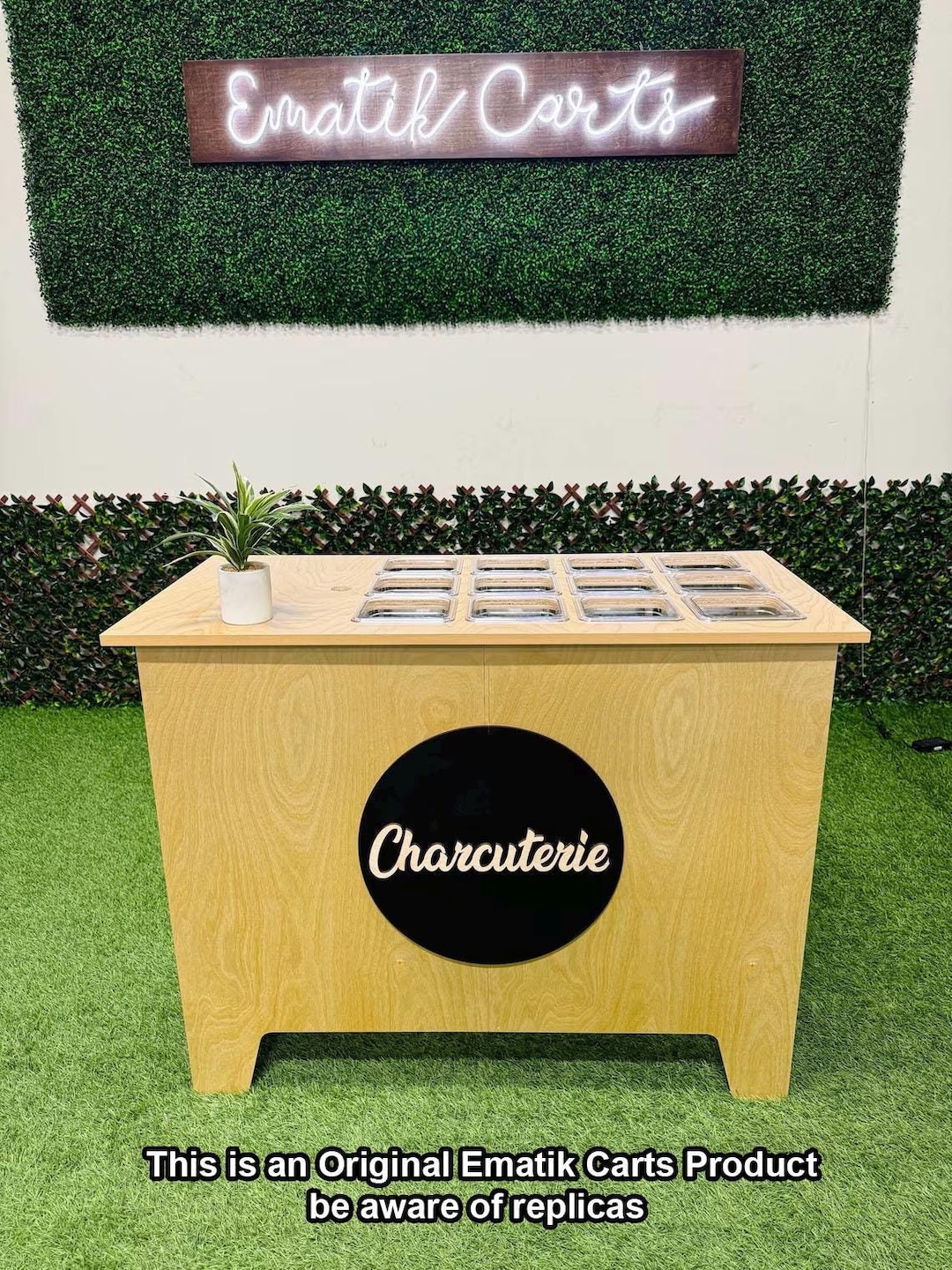 Ematik Foldable 4ft Charcuterie Snack Bar Collapsible Wooden Table ...