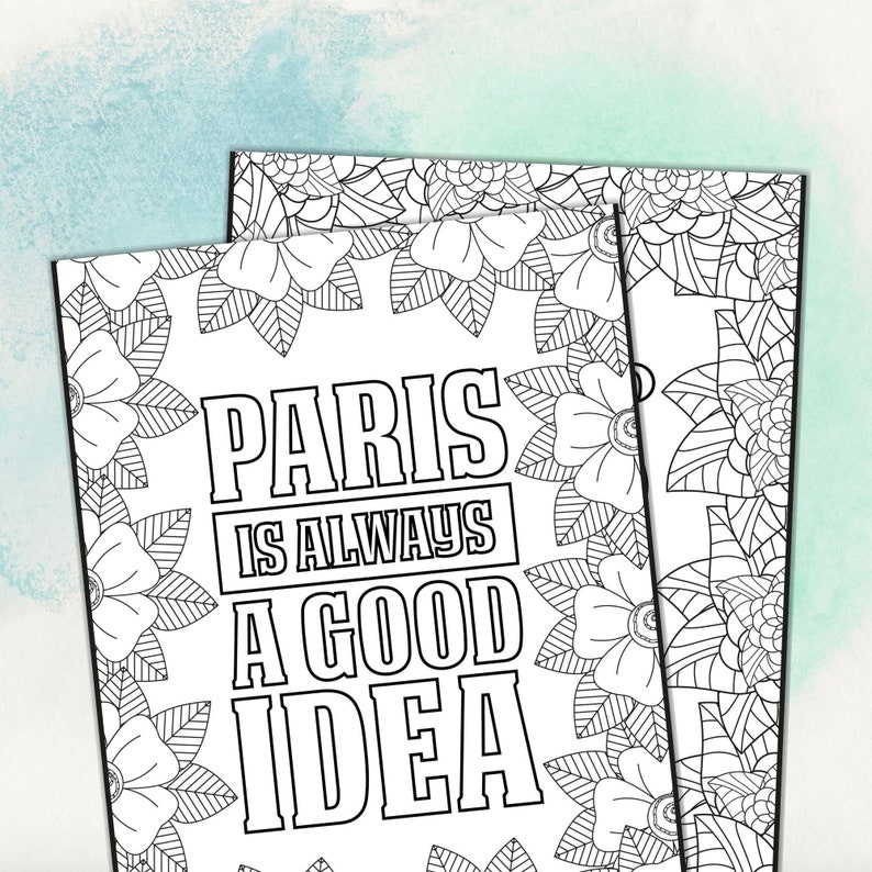 Travel Quotes Coloring Pages Printable // 30 Pages// Travel Adventure ...