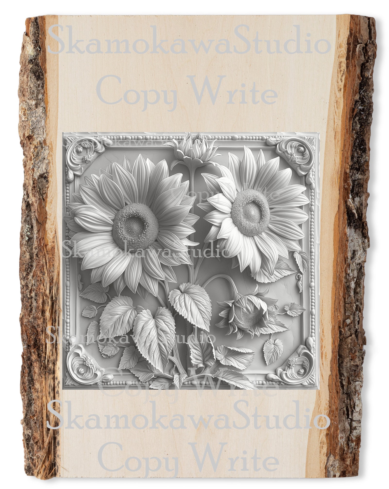 Sunflower Splendor - 3D Laser Engraving Art - Digital SVG & PNG Files ...