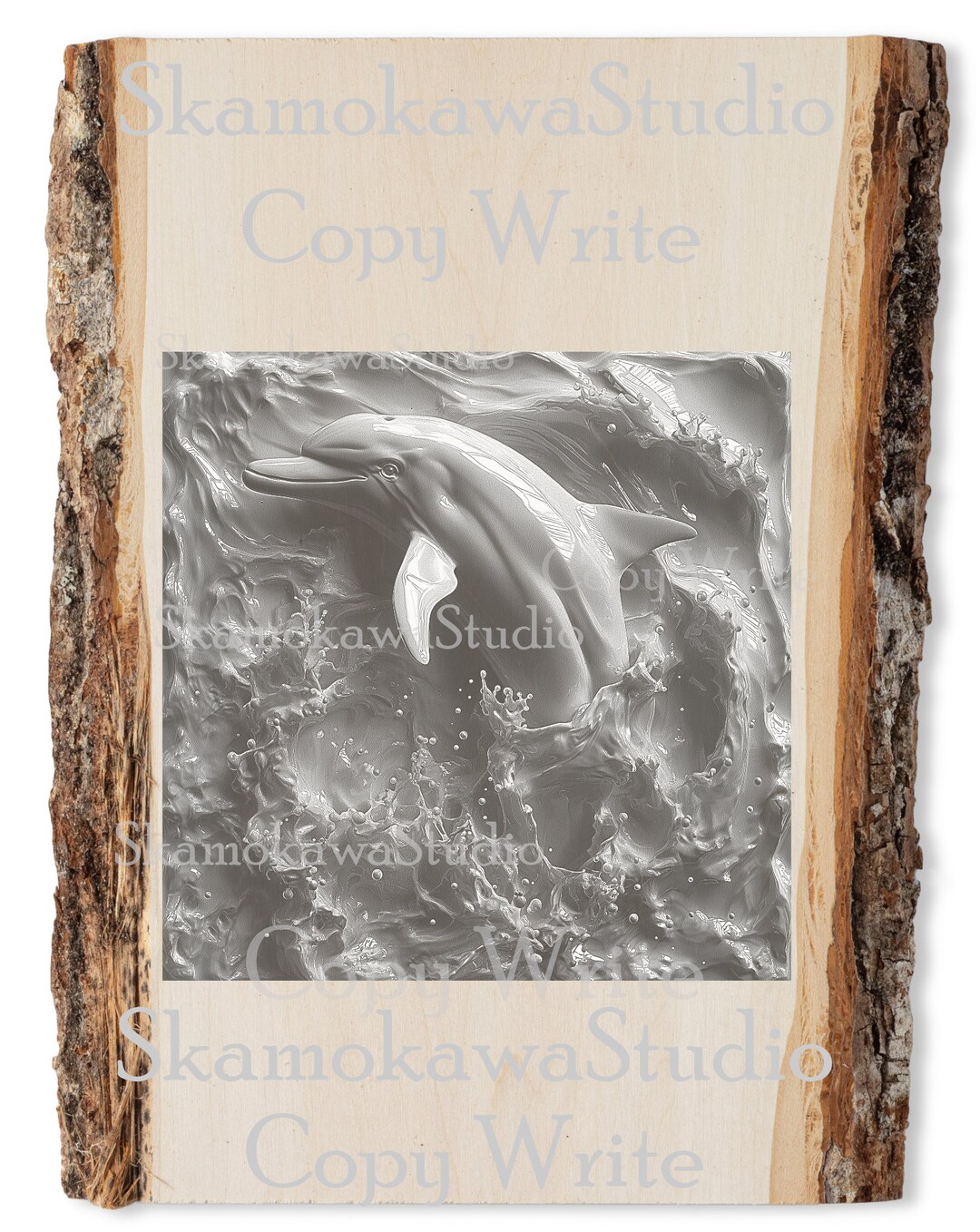 Playful Dolphin Dance - 3D Laser Engraving Art - Digital SVG & PNG ...