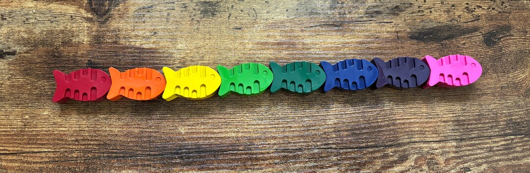 Fish Custom Crayons, Rainbow Crayons, Custom Made - Etsy
