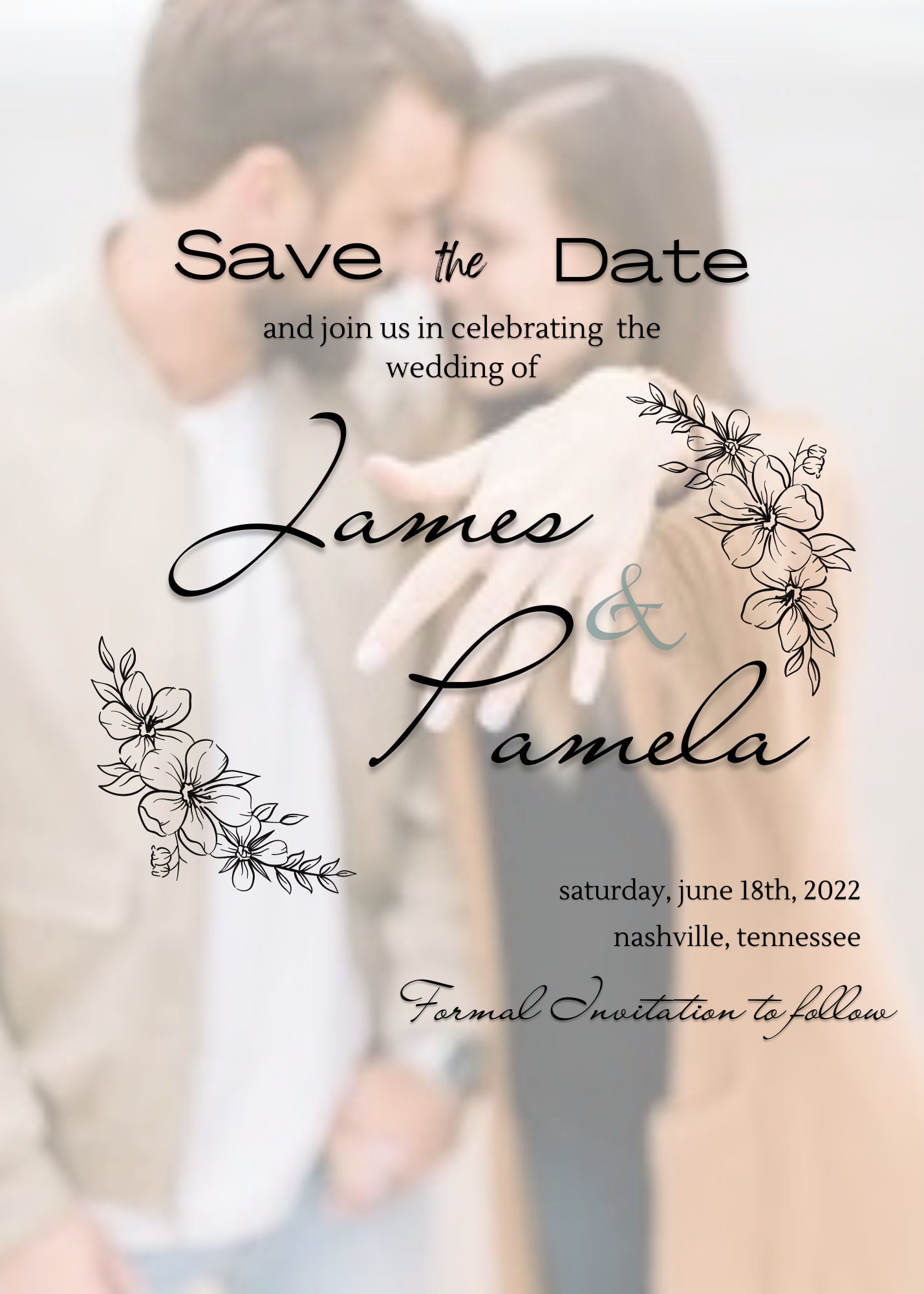 Photo Save the Date Template, Edit Photo Save the Date, Digital ...