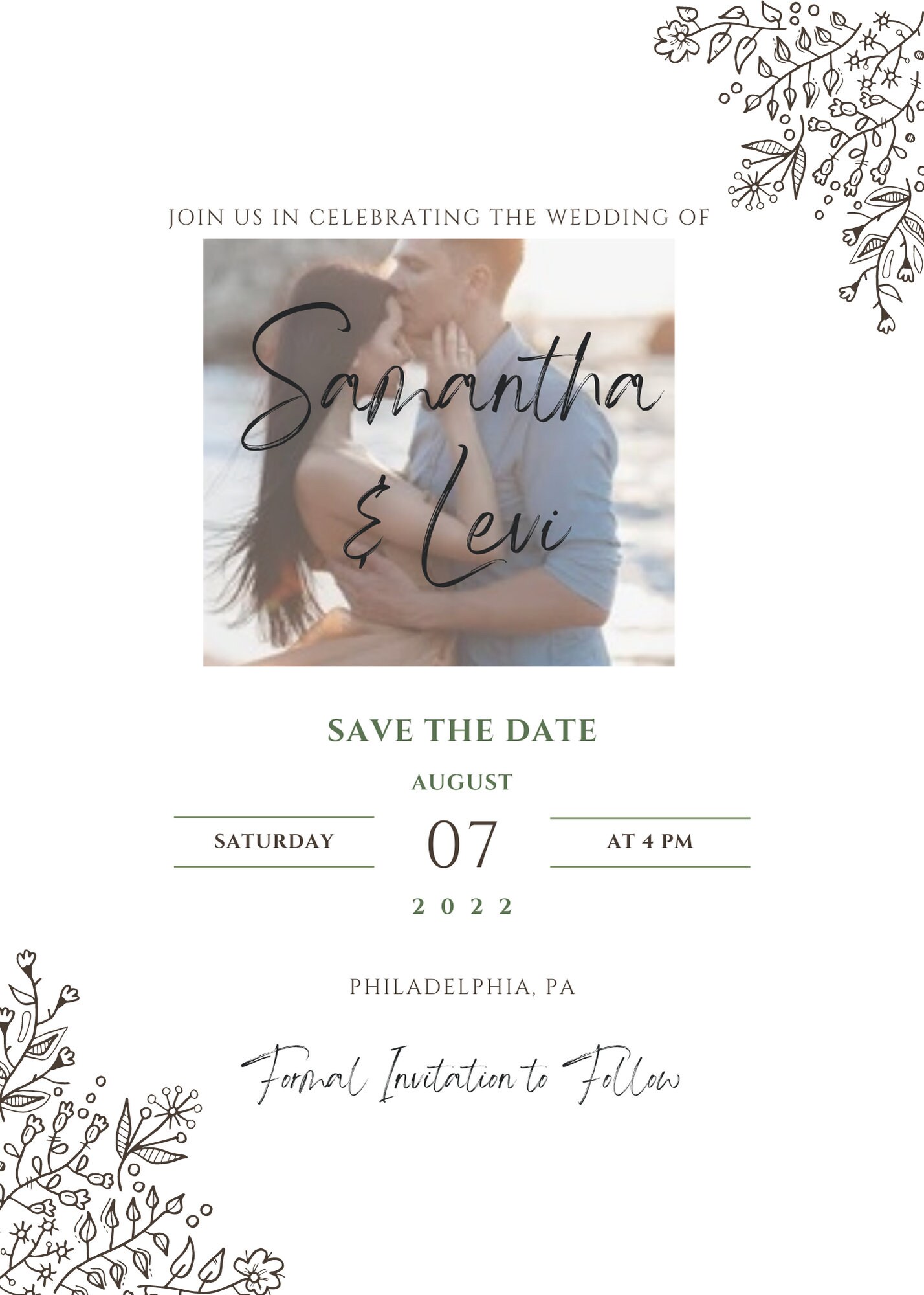 Photo Save the Date Template, Edit Photo Save the Date, Digital ...