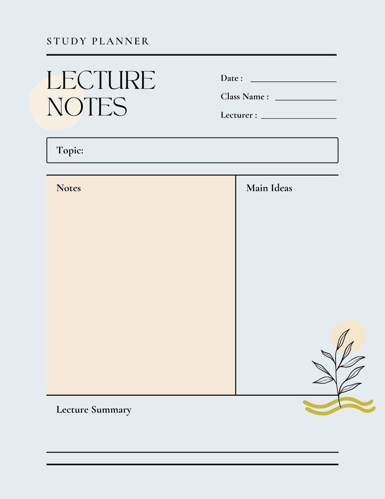 Printable Class Overview Planner, Aesthetic Class Planner, Homework ...