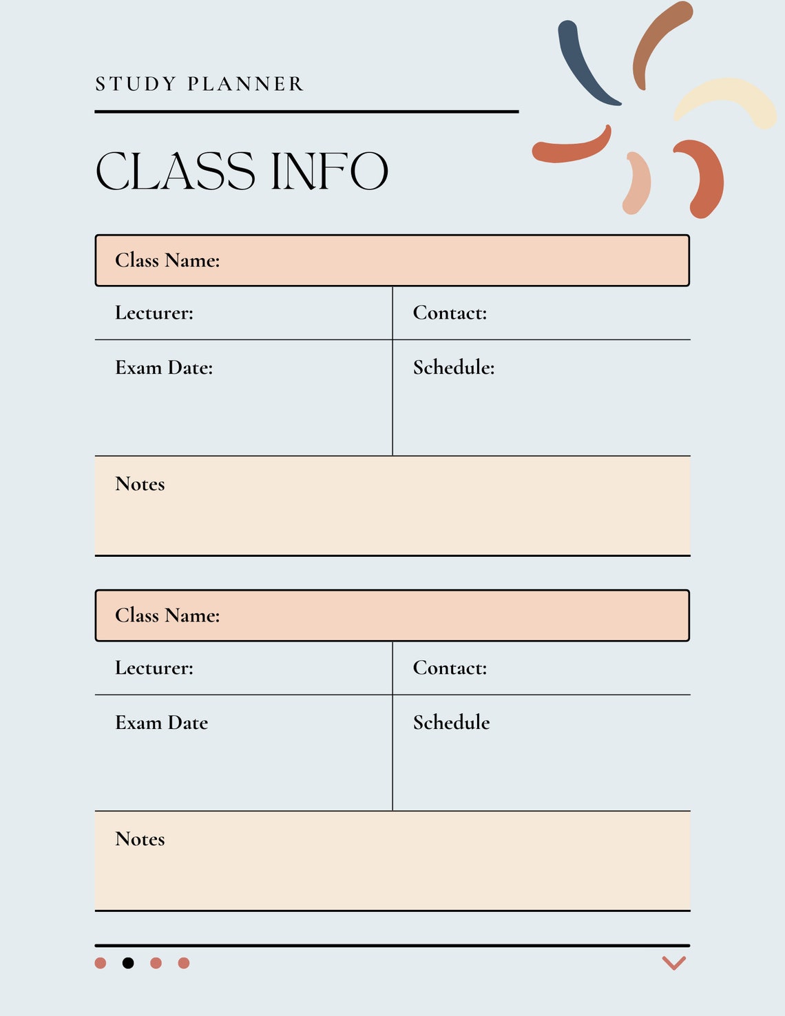 Printable Class Overview Planner Aesthetic Class Planner - Etsy