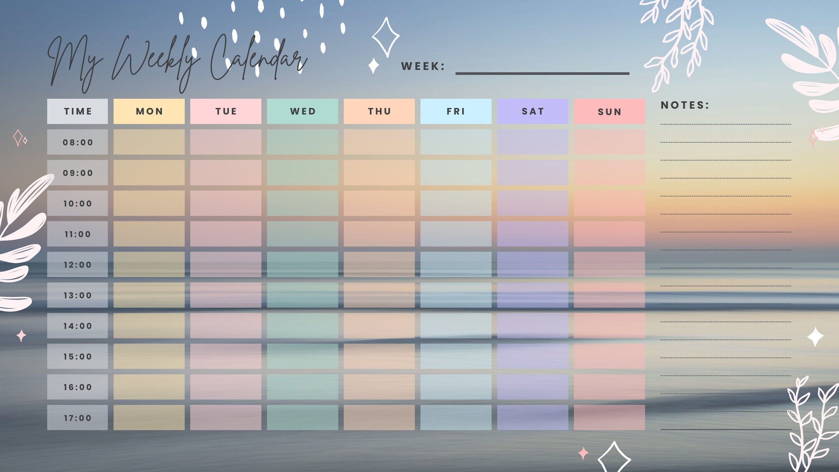Printable Weekly Planner, Aesthetic Planner, Military Time Planner ...
