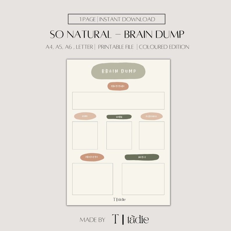 BRAIN DUMP PLANNER, Good Notes Planner, Cool Digital Planner, so ...