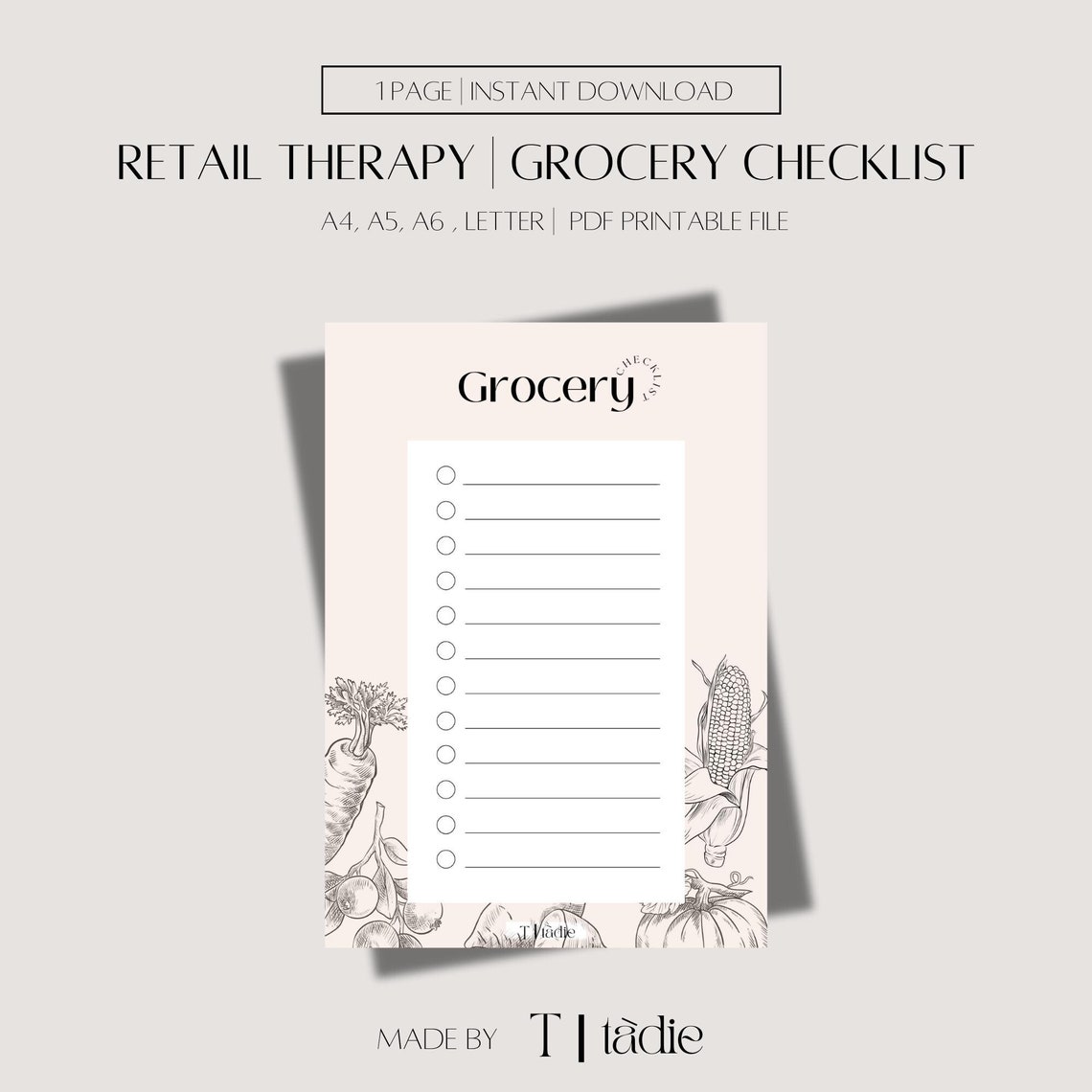 Grocery List Printable Shopping List Printable Grocery Template ...