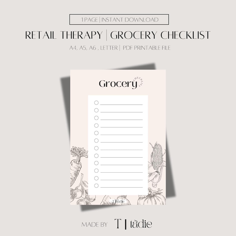 Grocery List Printable Shopping List Printable Grocery Template ...