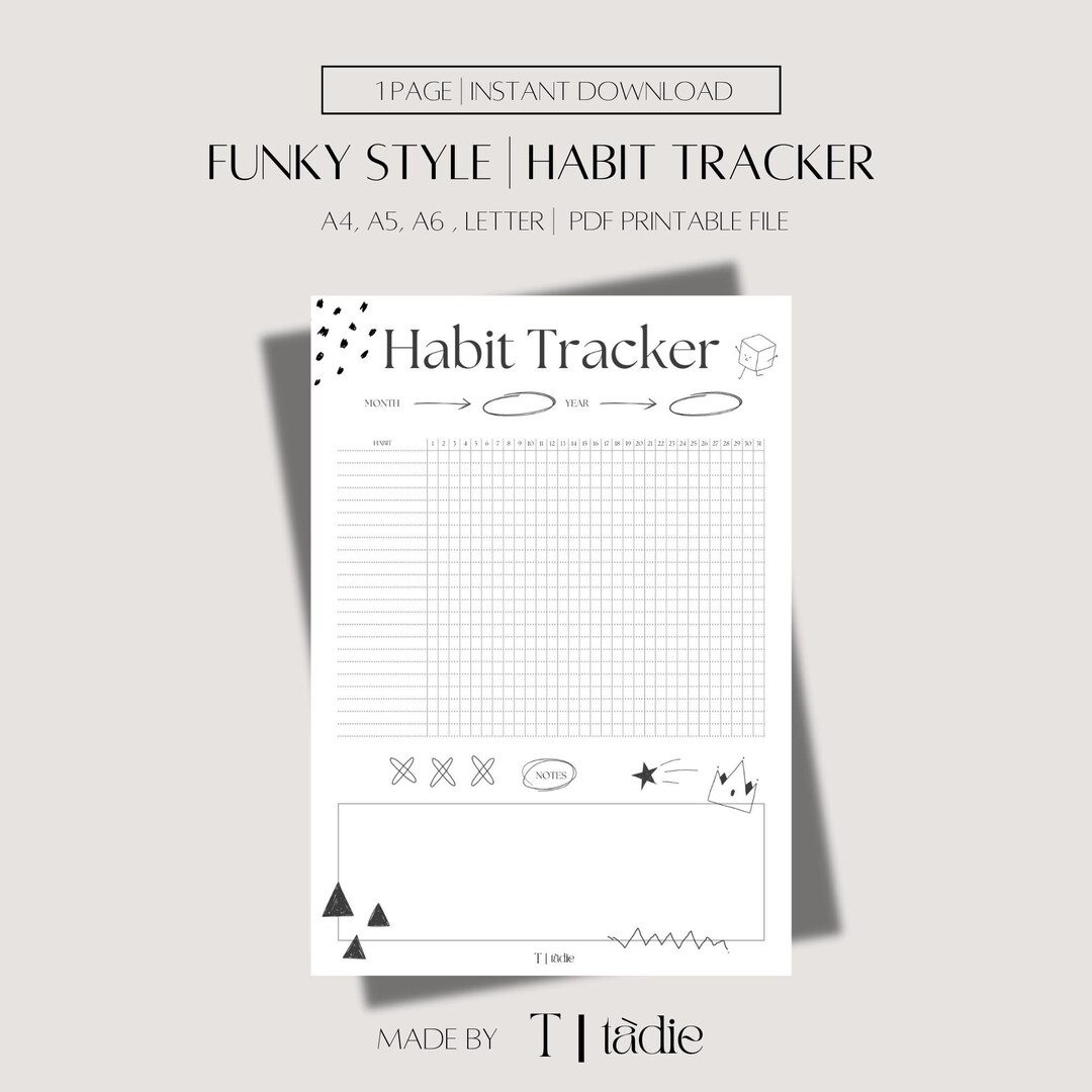 Monthly Habit Tracker: Minimalist Design (a4/a5/a6/letter Sizes ...