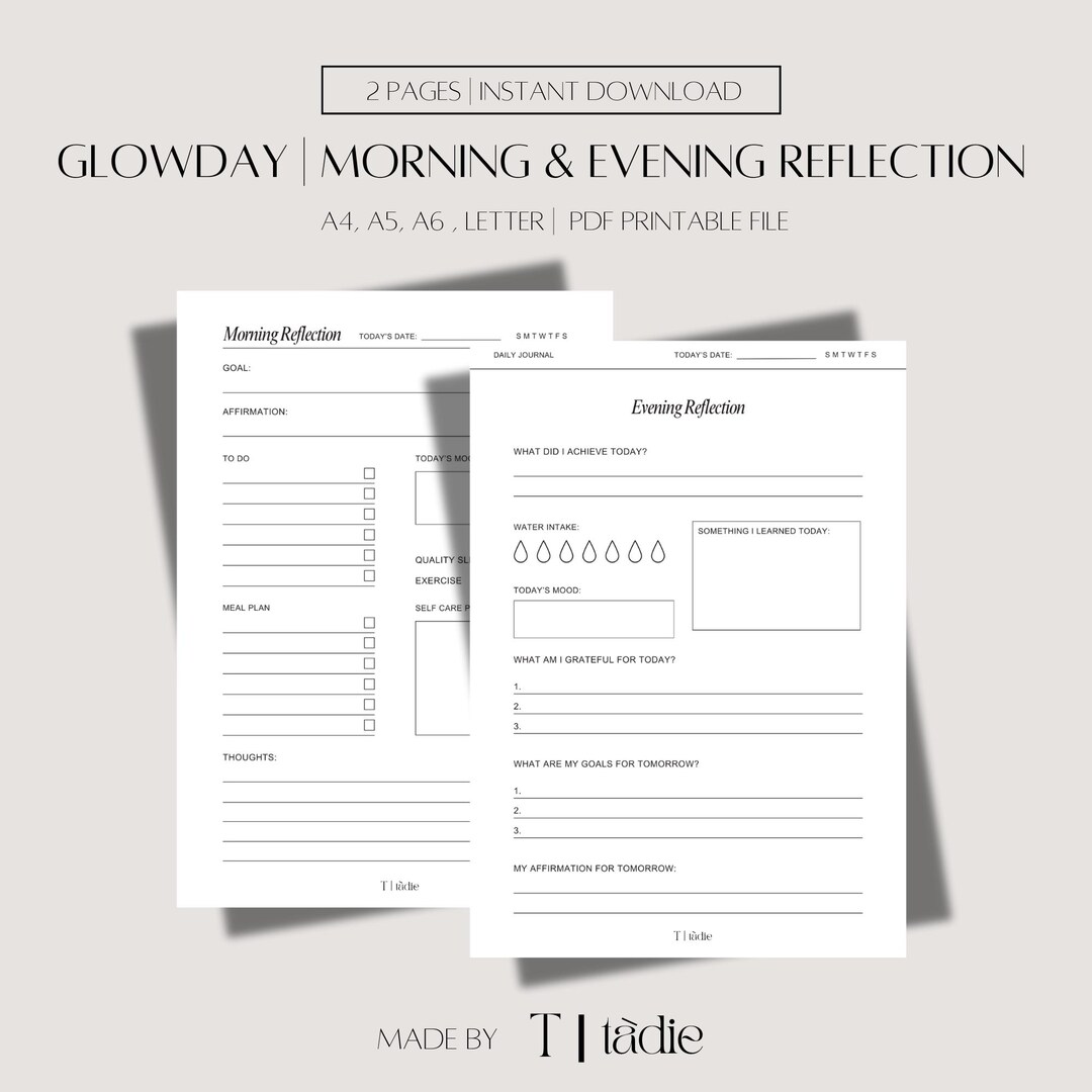 Glowday | PDF Printable | Easy to Use | Daily Reflections - Etsy