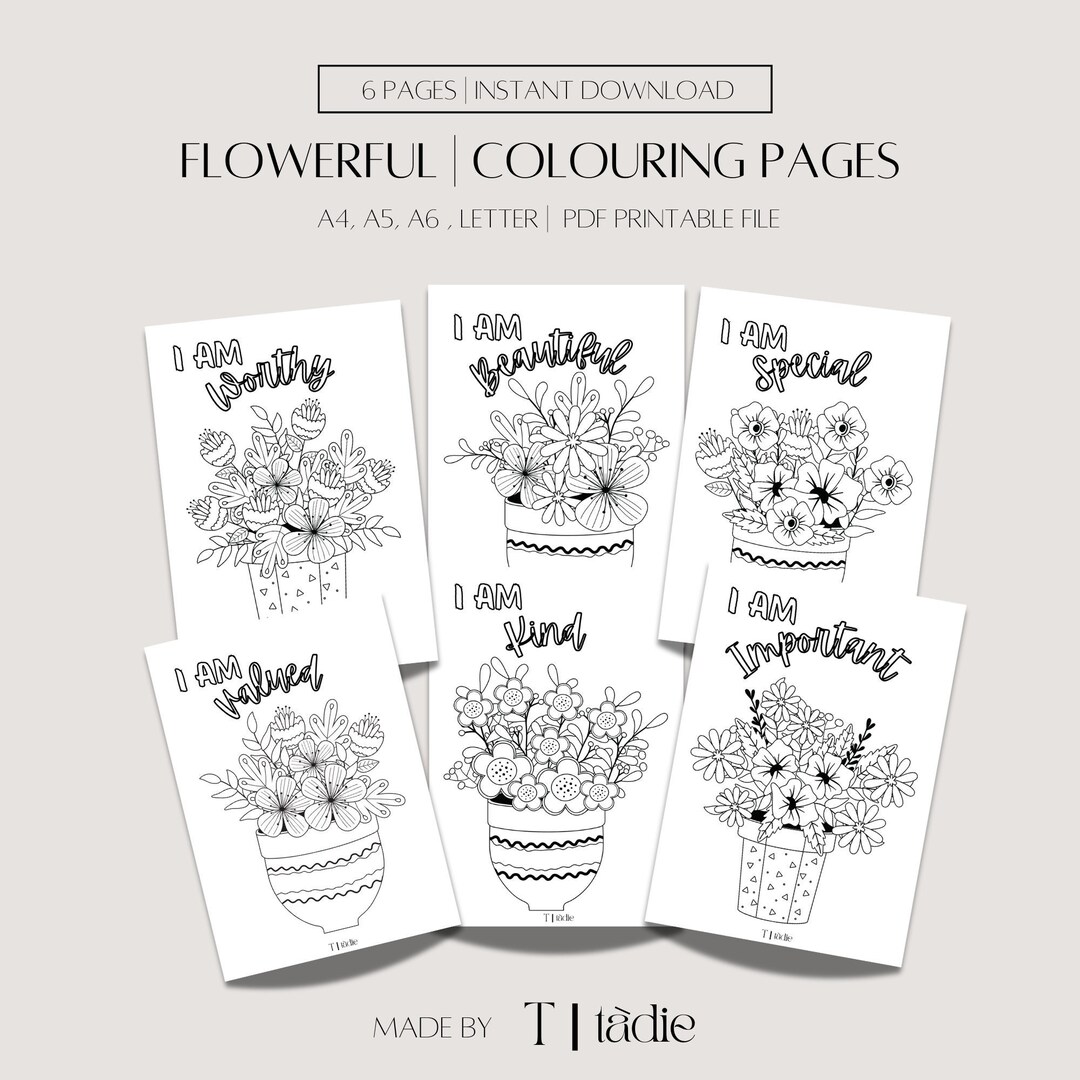 Brighten Your Day: Colouring Pages for Happiness | Flowerful Collection ...