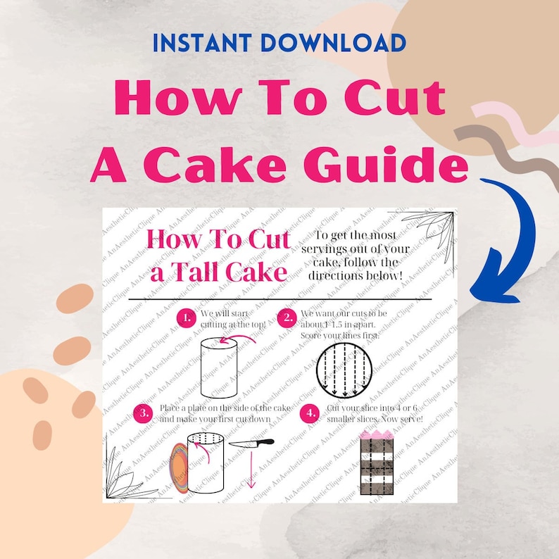 How to Cut A Tall Cake Guide - Instant Download - Etsy