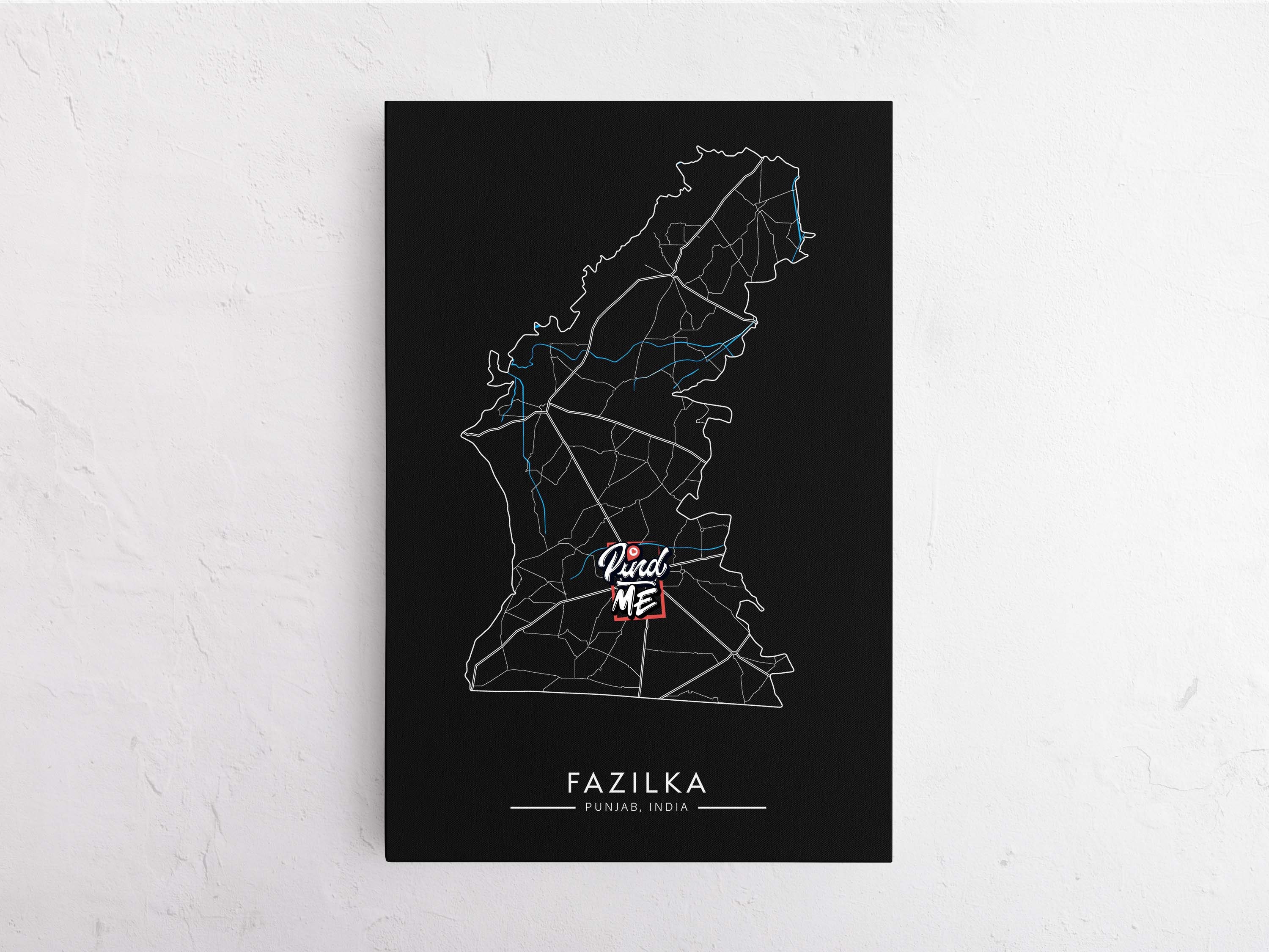 FAZILKA Custom Pind Punjab District Map Poster Digital - Etsy