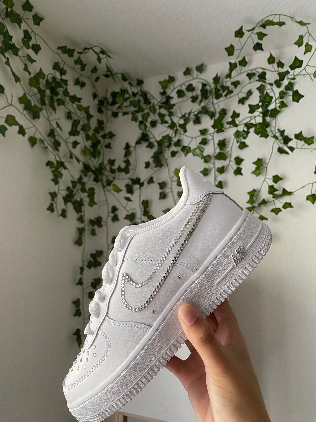 Custom Rhinestone Air Force 1 (bling AF1) - Swoosh Outlined - Etsy